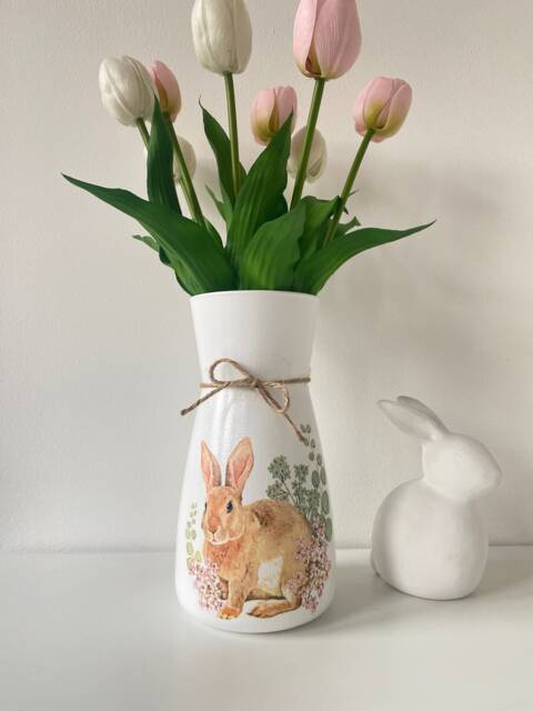 Rabbit Vase, Spring Bunny Home Decor, Pastel Blossom, Easter Gift For ...