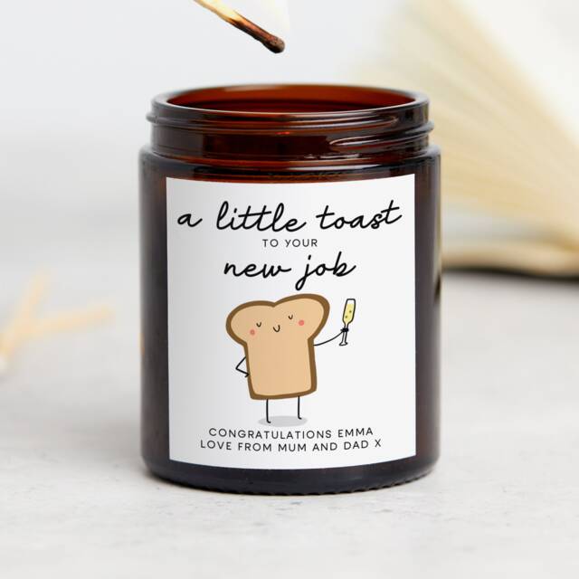 A Little Toast To Your New Job - Personalised Candle Congratulations ...