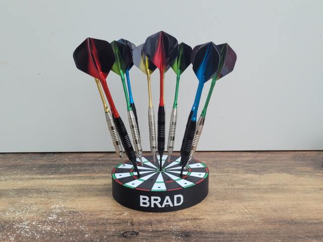 Personalisable Dart Holder - Dartboard Inspired Stand Customizable Gift ...
