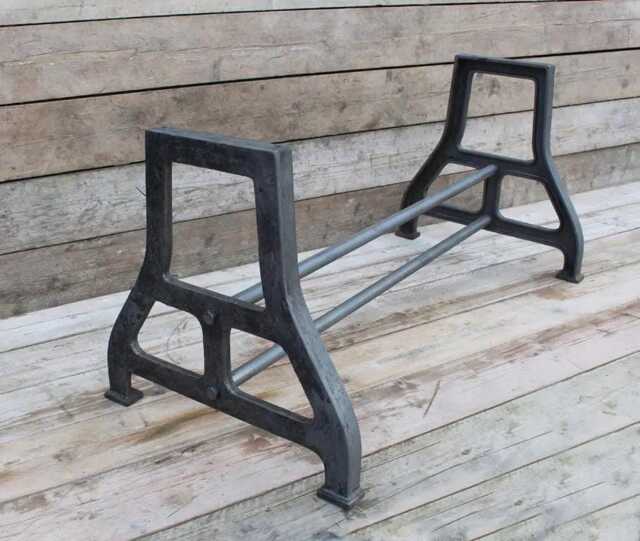 For??t Dansom Cast Iron Vintage Raw Steel A Frame Bench Dining Desk ...