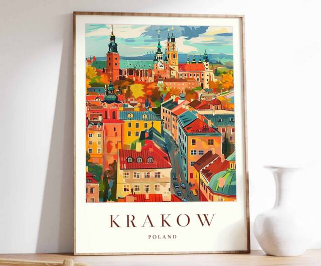 Krak??w Poster, Travel Print, Poland Wall Art, European Decor, City Gift, Poster by Etsy ...