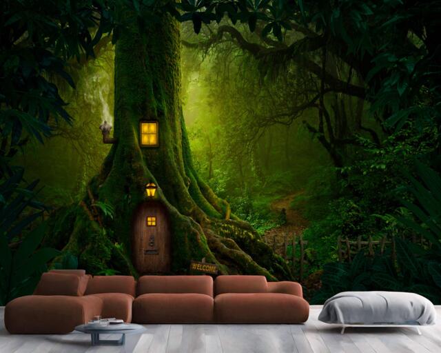 Gigantic Tree House Welcome Sign Forest Gift, Art Print Photomural ...