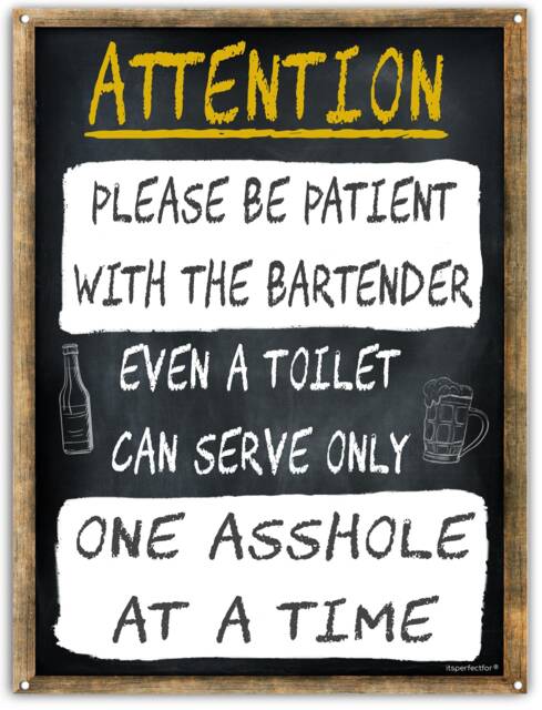Funny Home Pub Sign. Bar Shed Plaque. Please Be Patient With The ...