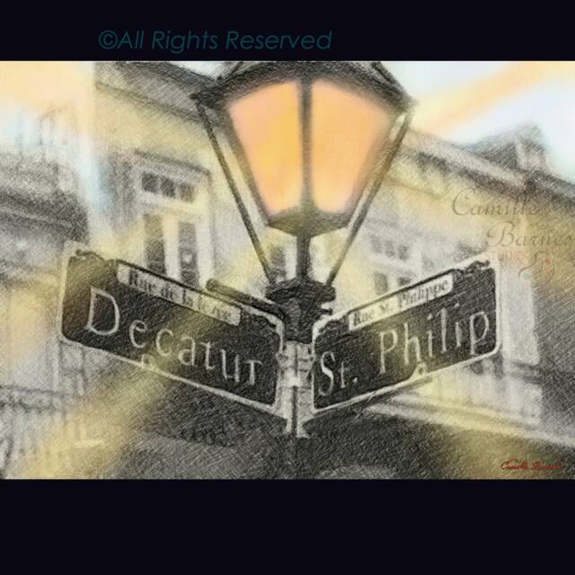 Street Signs - Prints From Drawing Nola Landscape, Street Canvas/Paper ...