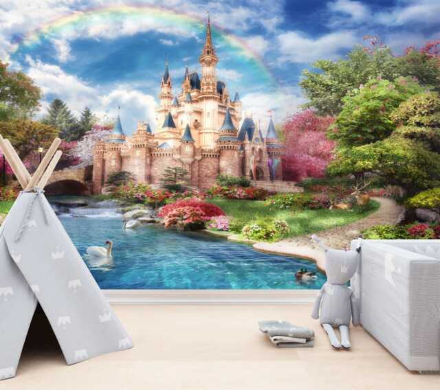 Fantasy Colorful Princess Castle Gift For Kids, Art Print Photomural ...