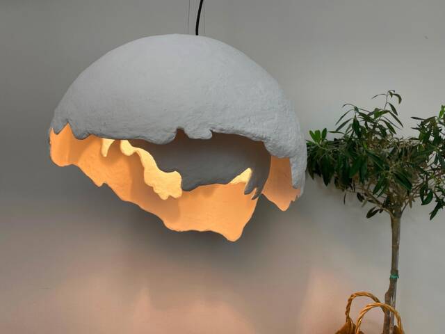 Modern Paper Mache Pendant Lamp, Handcrafted Origami Lamp Shade Unique ...