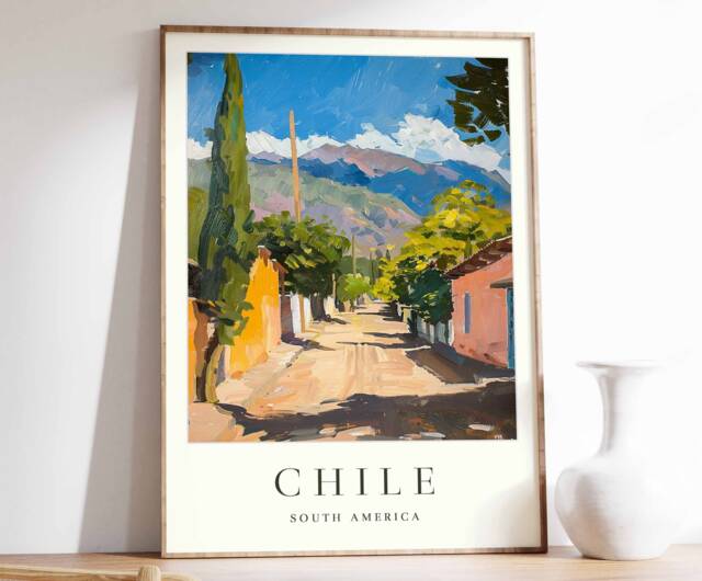 Chile Poster, Travel Print, South America Wall Art, American Tropical ...