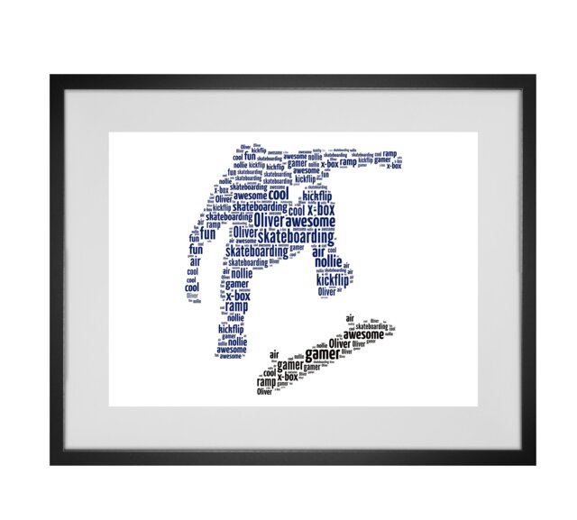 Personalised Skateboarder Skateboarding Skater Word Art Print by Etsy ...
