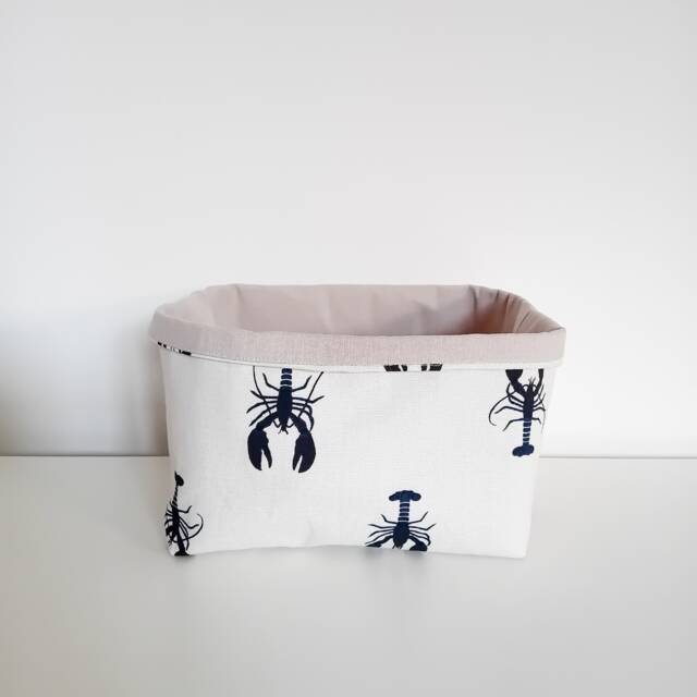 Lobster Storage Box, Basket, Sophie Allport Fabric, Bathroom Decor ...