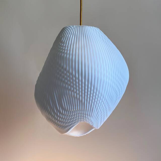 White Ripple Lampshade Pendant Light by Etsy | ufurnish.com