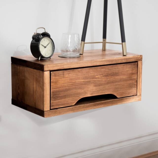 Solid Wood Floating Bedside Table - Reclaimed Timber Style by Etsy ...