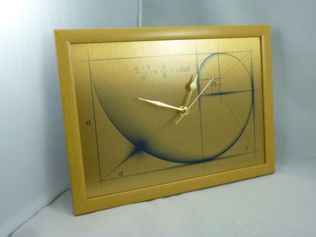 Fibonacci Golden Ratio Wall Clock -Sacred Geometry, Silent Non-Tick ...