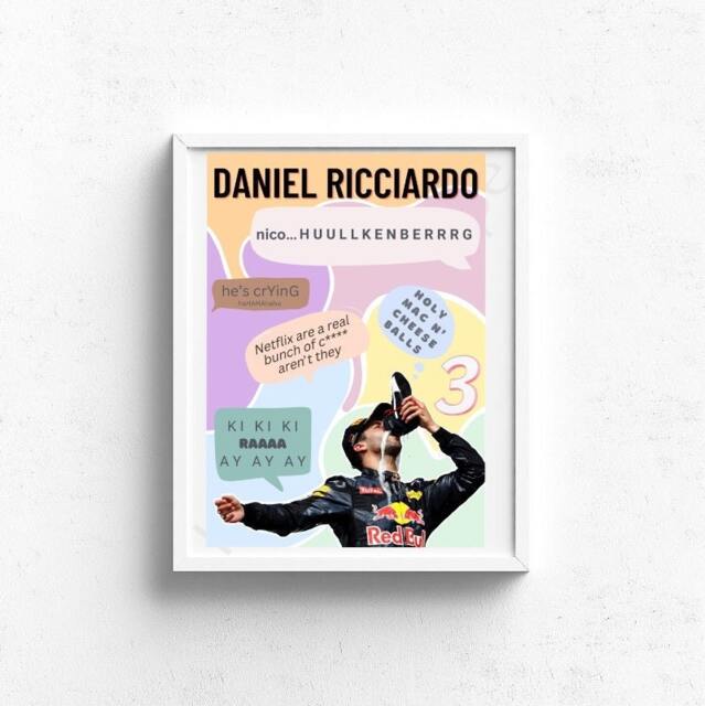 Daniel Ricciardo Wall Decor, Formula 1 Inspired Art , Quote/Funny ...