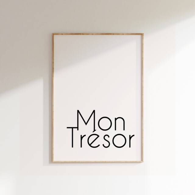 Mon Trésor Poster, Minimalist Print, Modern Design Home Decor, Wall Art ...