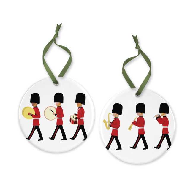 Hand-Printed Changing Of The Guard Christmas Ornament Ceramic Tree ...