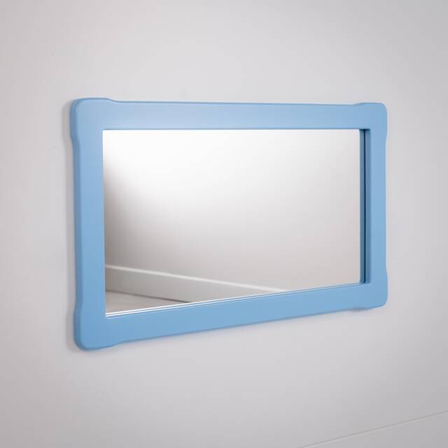 Big Kids Mirror, Nursery Mirror, Montessori Decorative Blue Wooden Baby ...