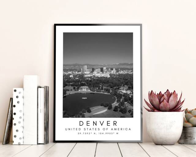 Denver Print Wall Art - City Painting Printable Gift Minimalist Travel ...
