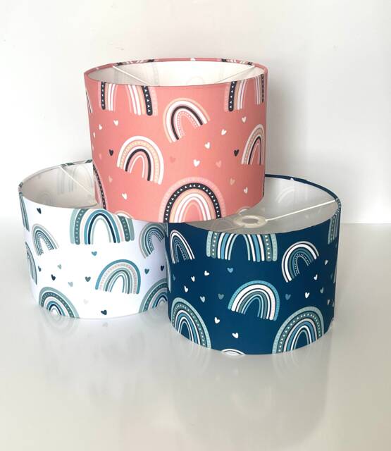 New Hq Kids Girls Room Rainbow & Hearts Pattern Lamp Shade Pendant ...