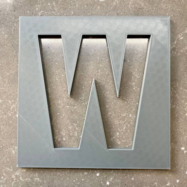 Large 3D Printed Letter Stencil. Initial W in Gunmetal Grey by Etsy ...