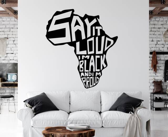 Map African Wall Decal Africa Sticker Continent Arica Art Vinyl Letter ...