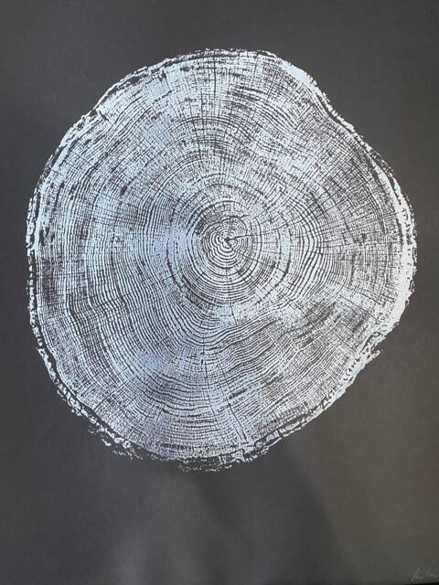 Scottish Oak Tree Ring Screen Print Black & White Woodcut Art by Etsy ...