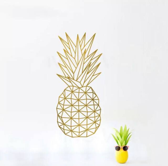 Geometric Pineapple Nordic Style Stickers Eco-Friendly Vinyl Wall Decal ...