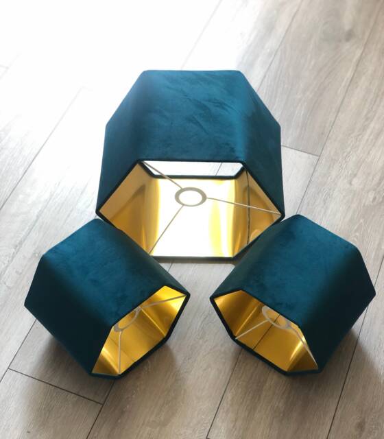 New Luxury Premium Quality Hexagon Velvet Lamp Shade Pendant Light ...