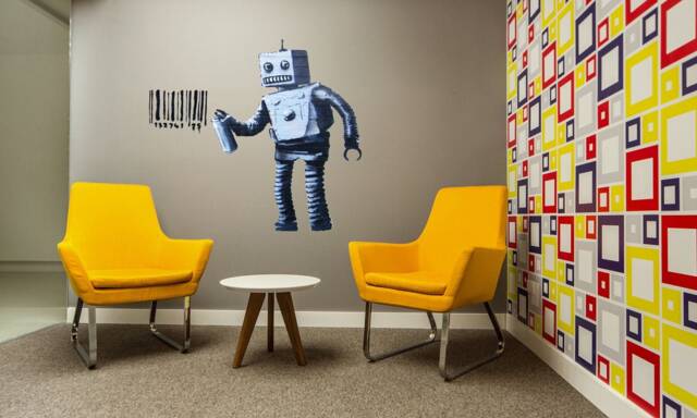 Robot Graffiti Barcode Wall Decal Graffiti Sticker Gift Street Art ...