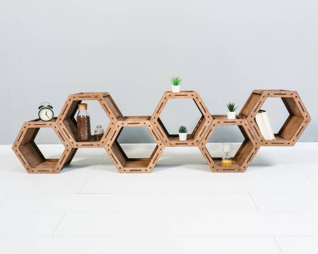 Hexagon Shelves, Honeycomb Geometric Shelf, Wall Decor, Bookcase ...