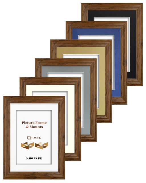 Antique Walnut Photo Frame With Mount/A1 For A2 Print A3 A4 A5 Picture ...