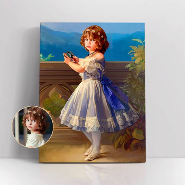 The Little Princess Portrait - Custom Royal On Canvas Victorian Regal ...