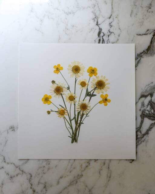 The April Bouquet - Print Artwork Of Pressed Flowers 100% Cotton Rag ...