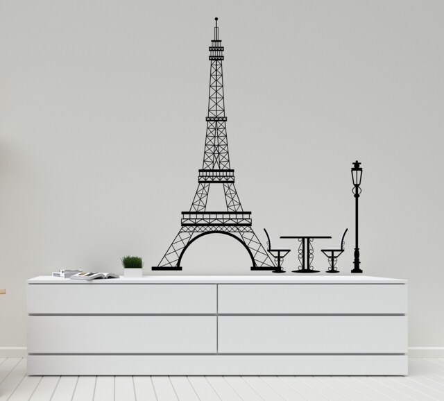 Paris Wall Decal/ Eiffel Tower Girls Room Decor/ Woman Wall Decal ...