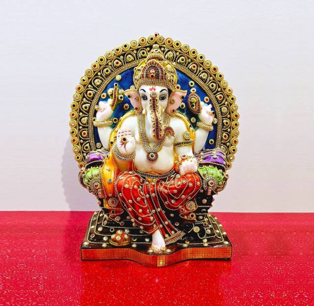 Rare Lord Ganesha Hand Stone Decorated Statue by Etsy | ufurnish.com
