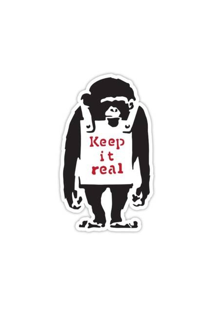 Pack Of 4 Banksy Keep It Real Monkey Design - Wall Art Graffiti Vinyl ...