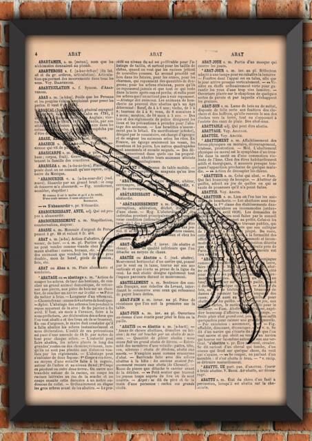 Crow Leg Voodoo Witch Witchcraft Gothic Punk Dark Victorian Vintage Art ...
