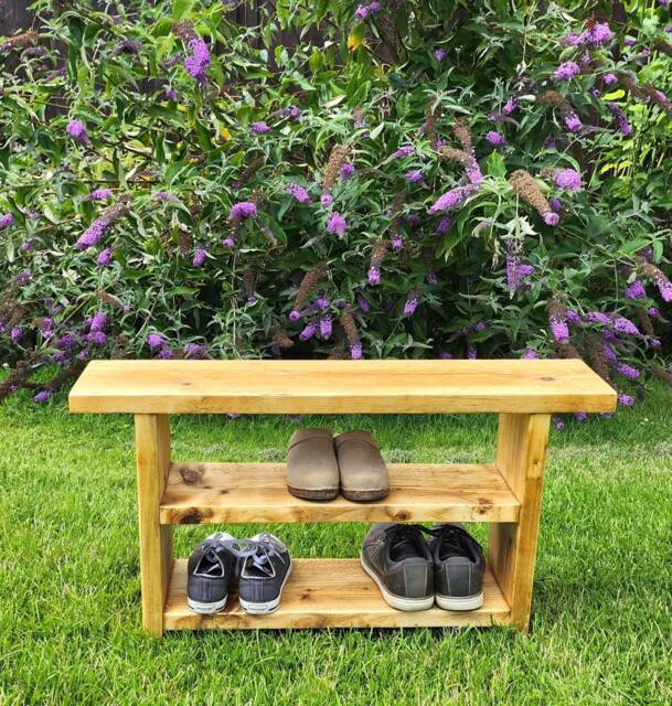 Rustic Shoe Rack/Bench, 2 Shelves by Etsy | ufurnish.com