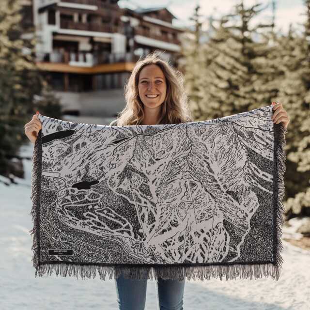 Solitude Mountain Utah Ski Trail Map Blanket - Cozy, Soft Throw Blanket ...