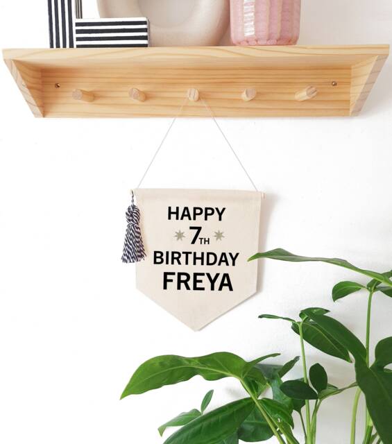 Happy Birthday Wall Banner - Personalised Birthday Decor Name Age ...