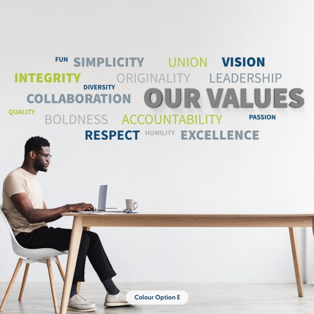 Our Values 3D Office Decor, Office, Wall, Art, 3D, PVC, Typography ...