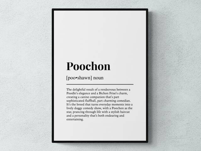 Poochon Funny Definition Dog Wall Art Print by Etsy | ufurnish.com