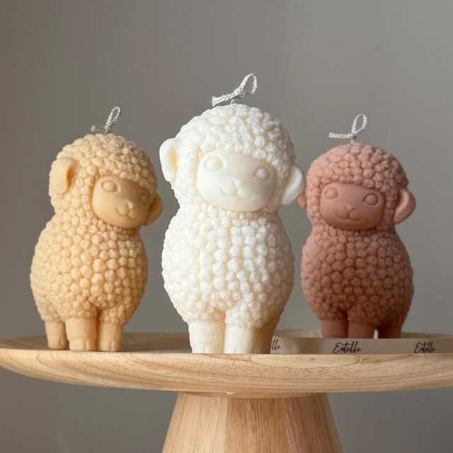 Cute Sheep Pillar Candle- Shaped Soy New Home Gift Idea- House Warming ...