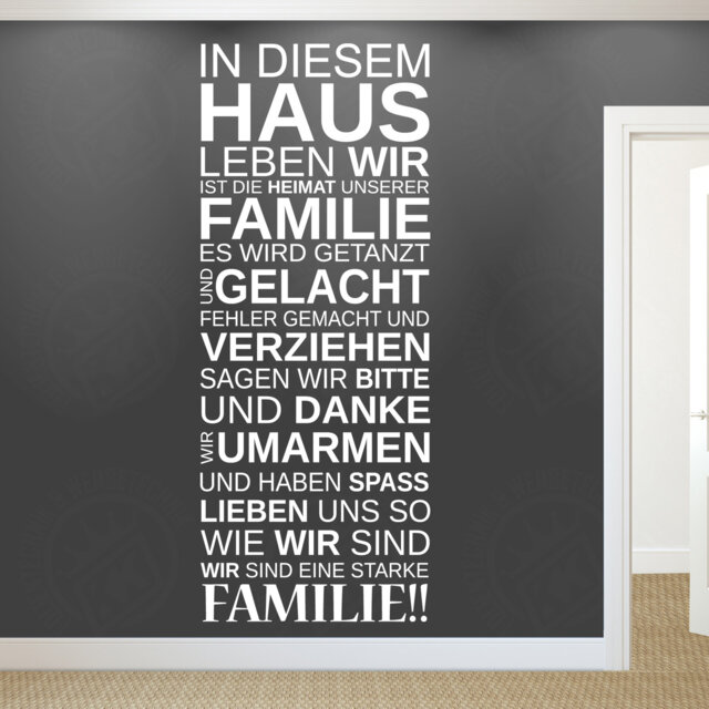 Wall Decal in This House Wall Banner Saying Lettering Motif Deco Single ...
