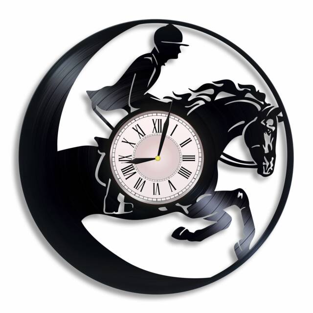 Ride Through Time Cross-Country Horse Riding-Themed Vinyl Clock For ...