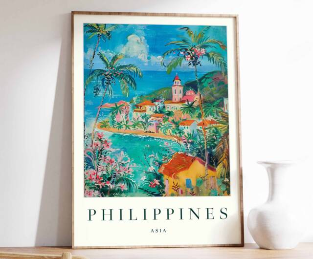 Philippines Poster, Travel Print, Asia Wall Art, Asian Tropical Decor ...