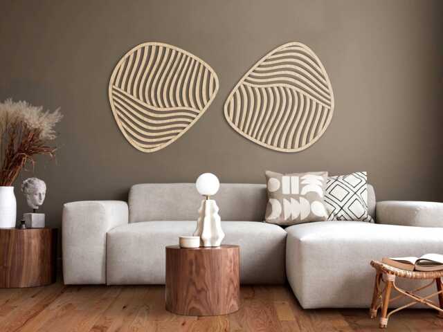 Asymmetrical Wood Wall Art Modern Geometric Ash Veneer Decor by Etsy ...