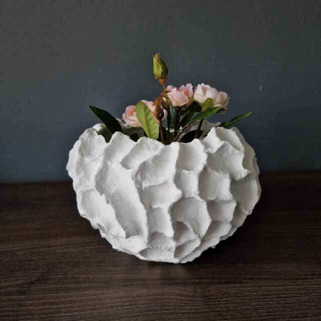 Modern Paper Mache Vase, Organic Papier Pot, Wabi Sabi Vessel ...