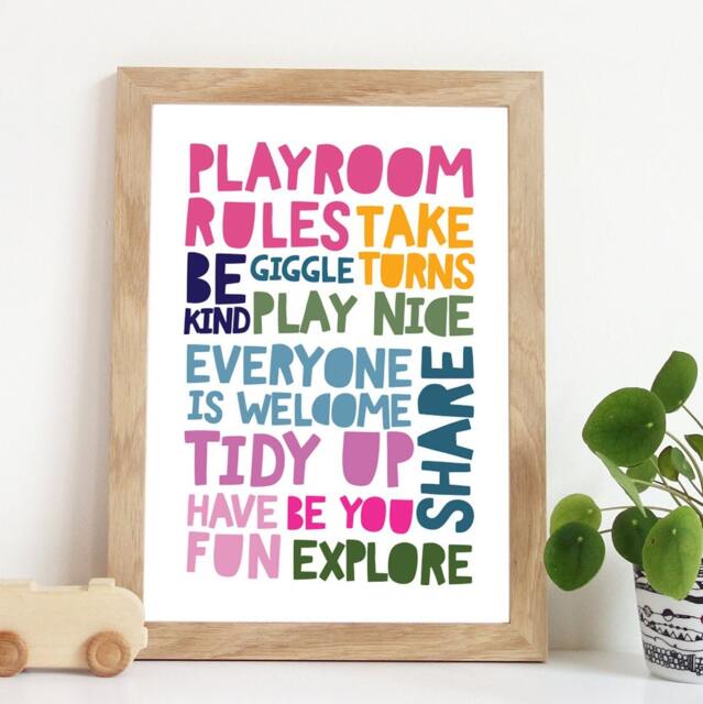 Playroom Rules Print, Prints, Nursery Wall Art, Girls Bedroom Decor ...
