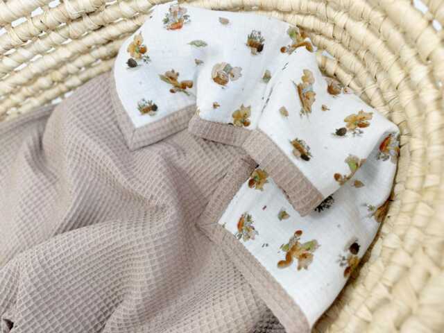 Woodland Muslin Baby Blanket, 100% Handmade Embroidered Name, Custom ...