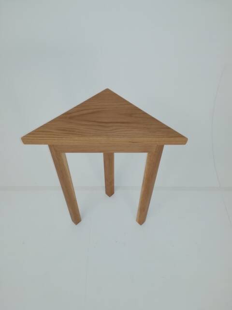 Solid Oak Corner Side, End, Wood Triangle Table. UK Handmade To Any ...